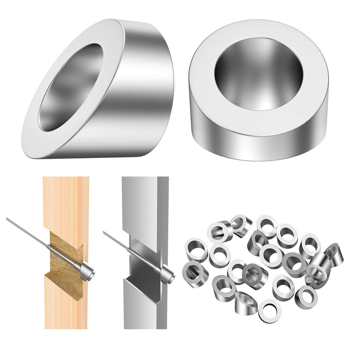 Angle Beveled Washers|Blika Cable Railing Kits — BLIKA