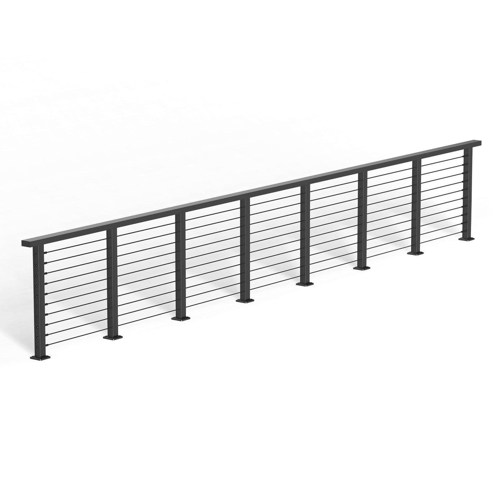 BLIKA 36'' & 42'' Black Surface Mount Cable Railing System DIY Kit (4F
