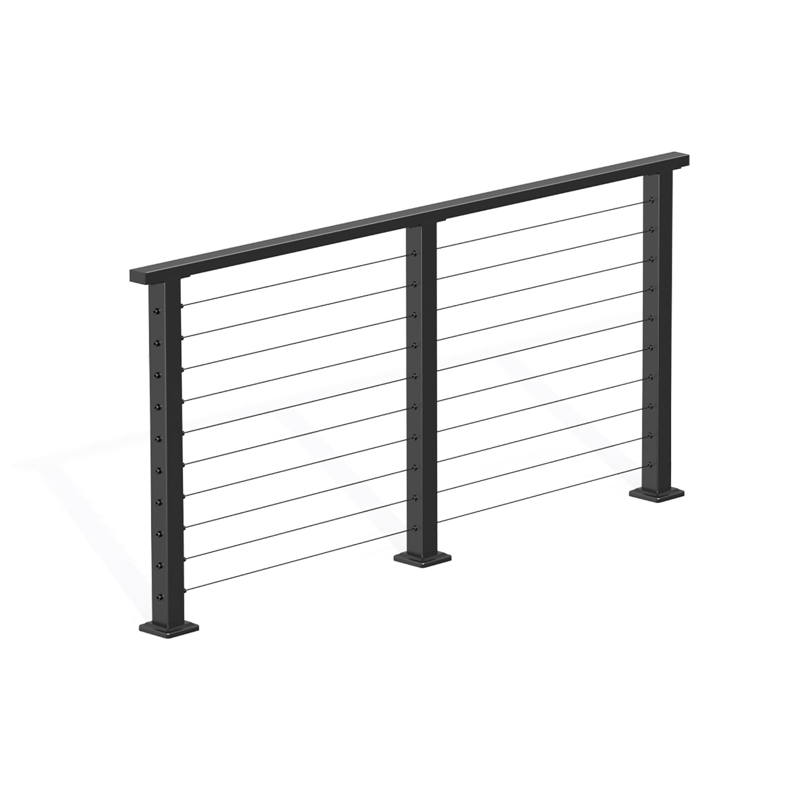 BLIKA 36'' & 42'' Black Surface Mount Cable Railing System DIY Kit (4F