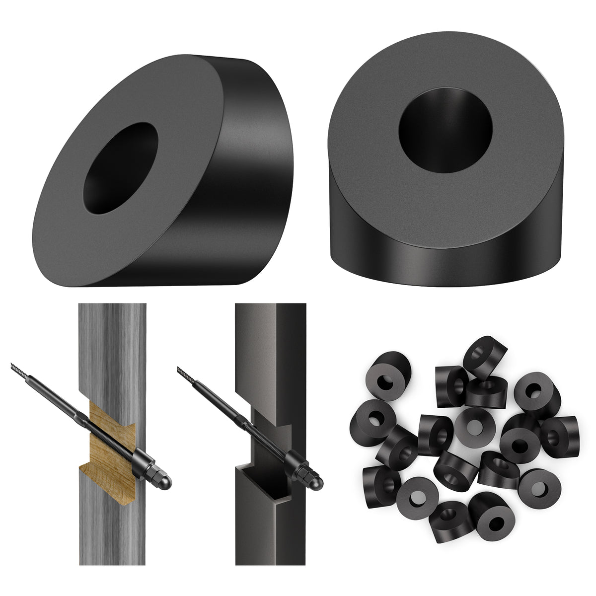 Angle Beveled Washers|Blika Cable Railing Kits — BLIKA