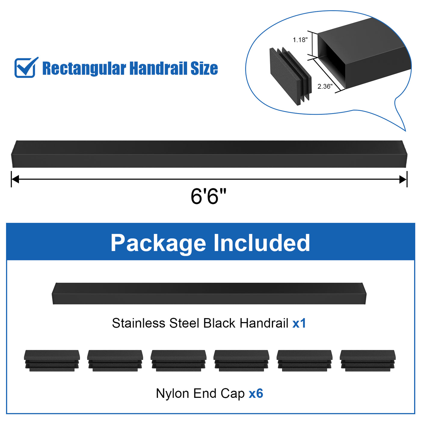 BLIKA Stainless Steel Black Cable Railing Handrails